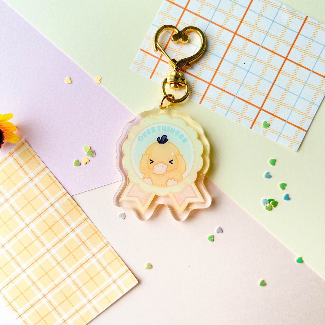 Overthinker Psyduck Keychain / Cute Psyduck Charm / Kawaii Psyduck ...