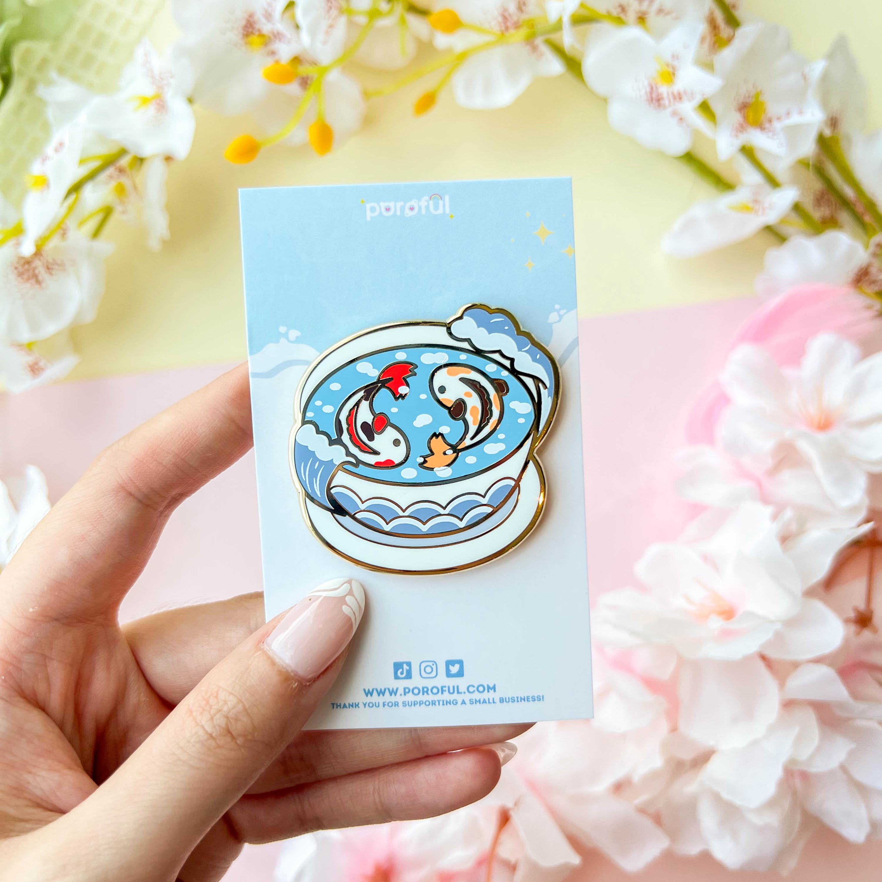 Koi Fish Enamel Pin / Yin Yang Koi Fish Hard Enamel Pin / Tui & La ATLA ...