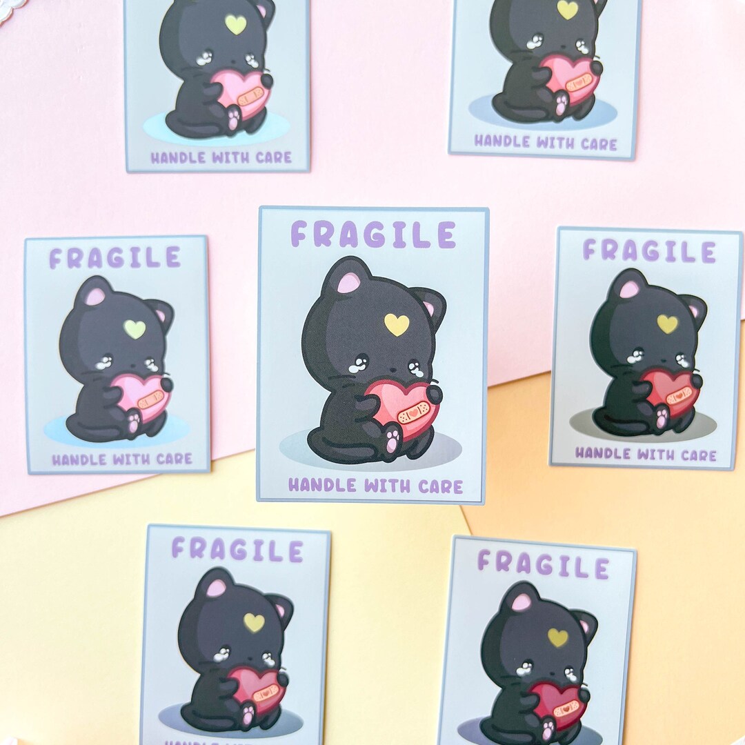 Mental Health Cat Sticker / Cute Fragile Sticker / Emotionally Unstable ...
