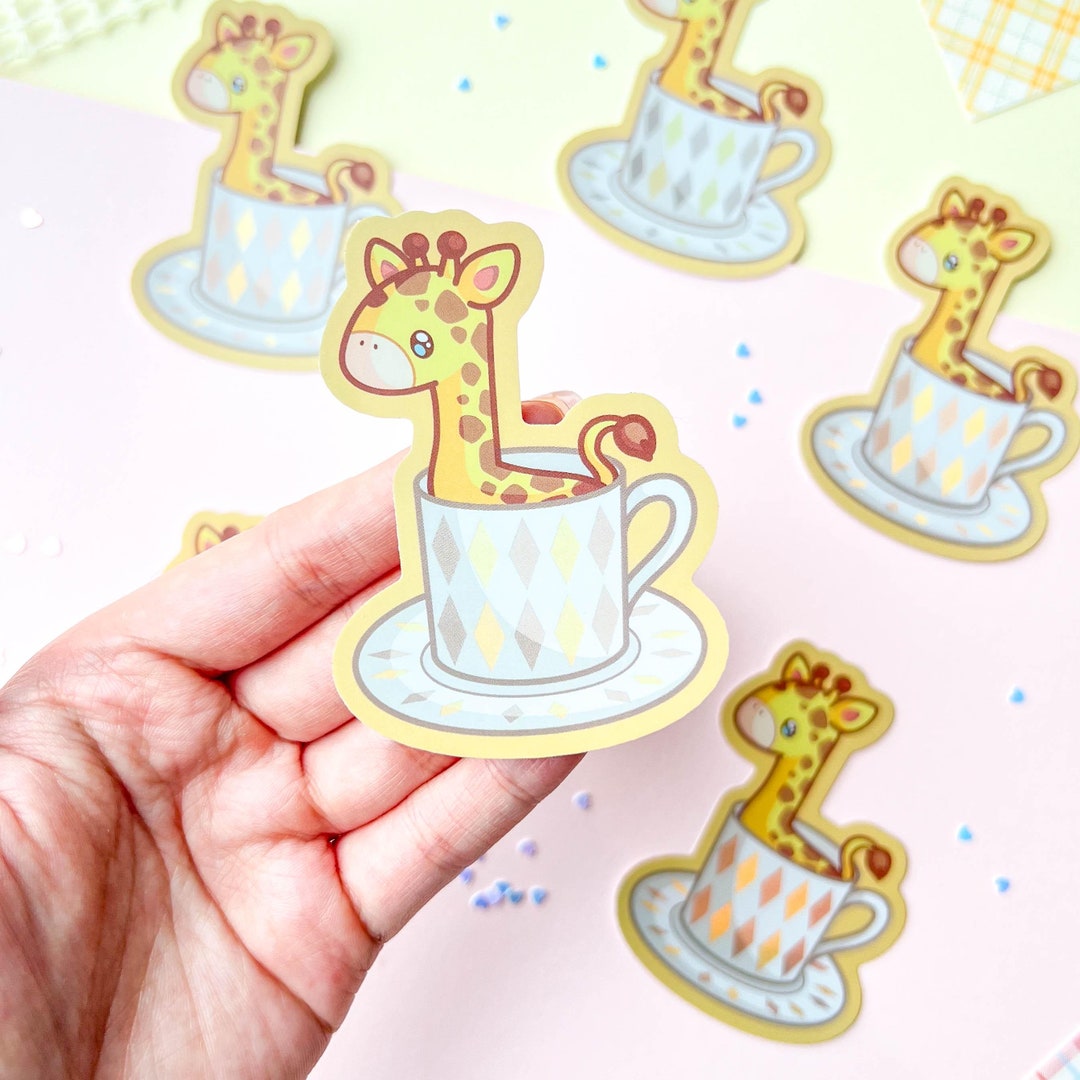 Cute Giraffe Vinyl Sticker / Safari Park Animal Stickers / Kawaii ...