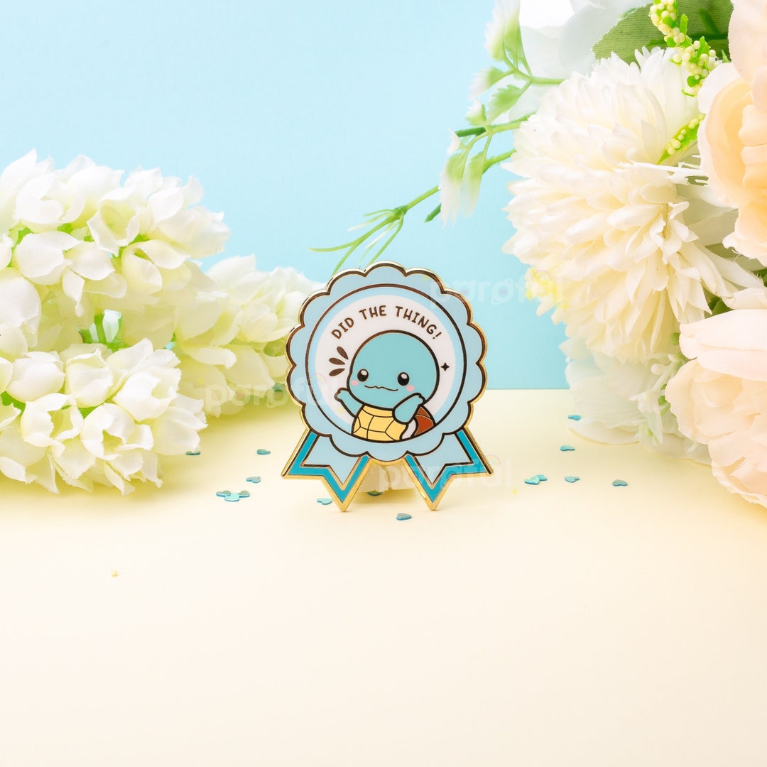 Squirtle Enamel Pin / Did the Thing Enamel Pin / Squirtle Wartortle Pin ...