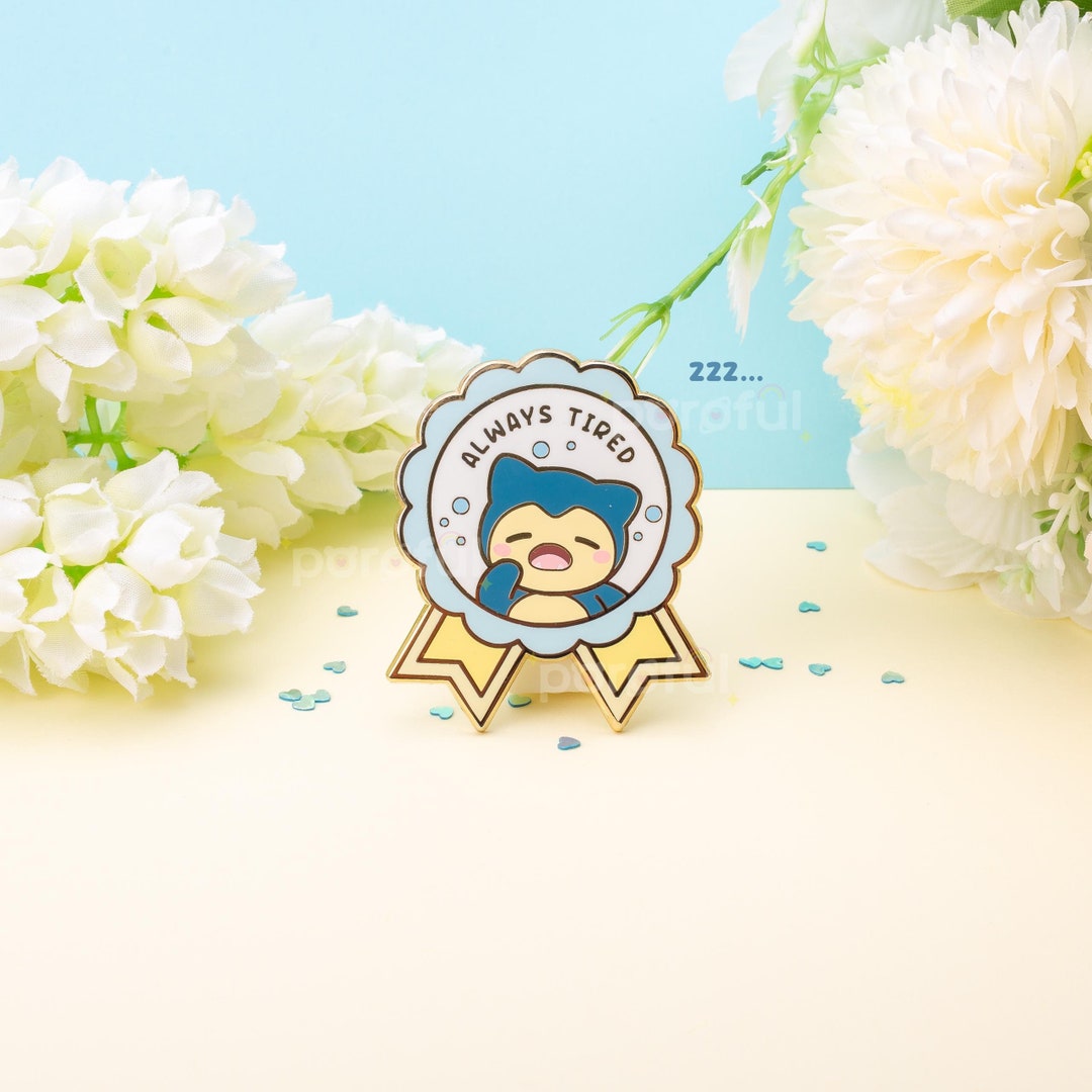 Always Tired Snorlax Enamel Pin / Cute Munchlax Snorlax Enamel Pin ...