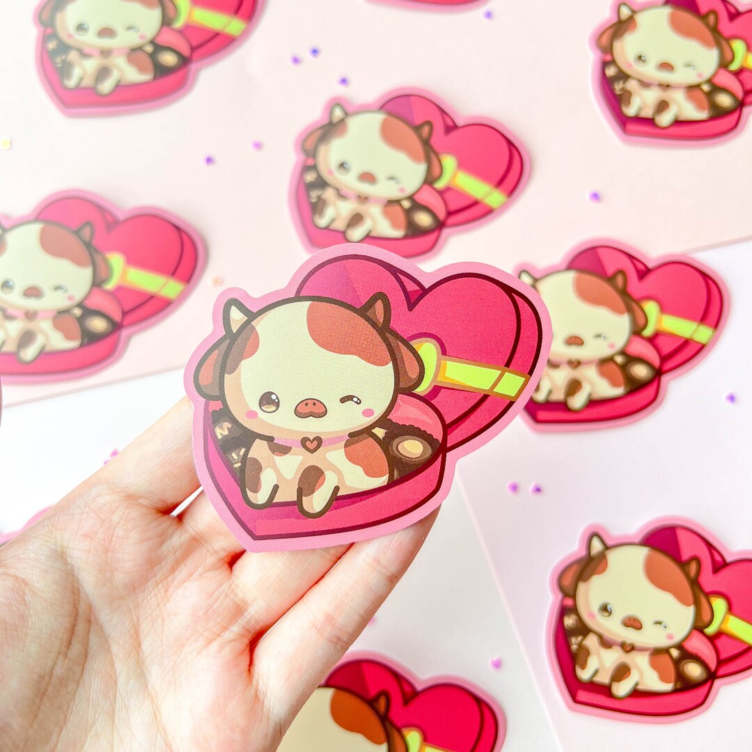 Cute Chocolate Cow Sticker / Kawaii Cow Food Stickers / Chocolate Box ...