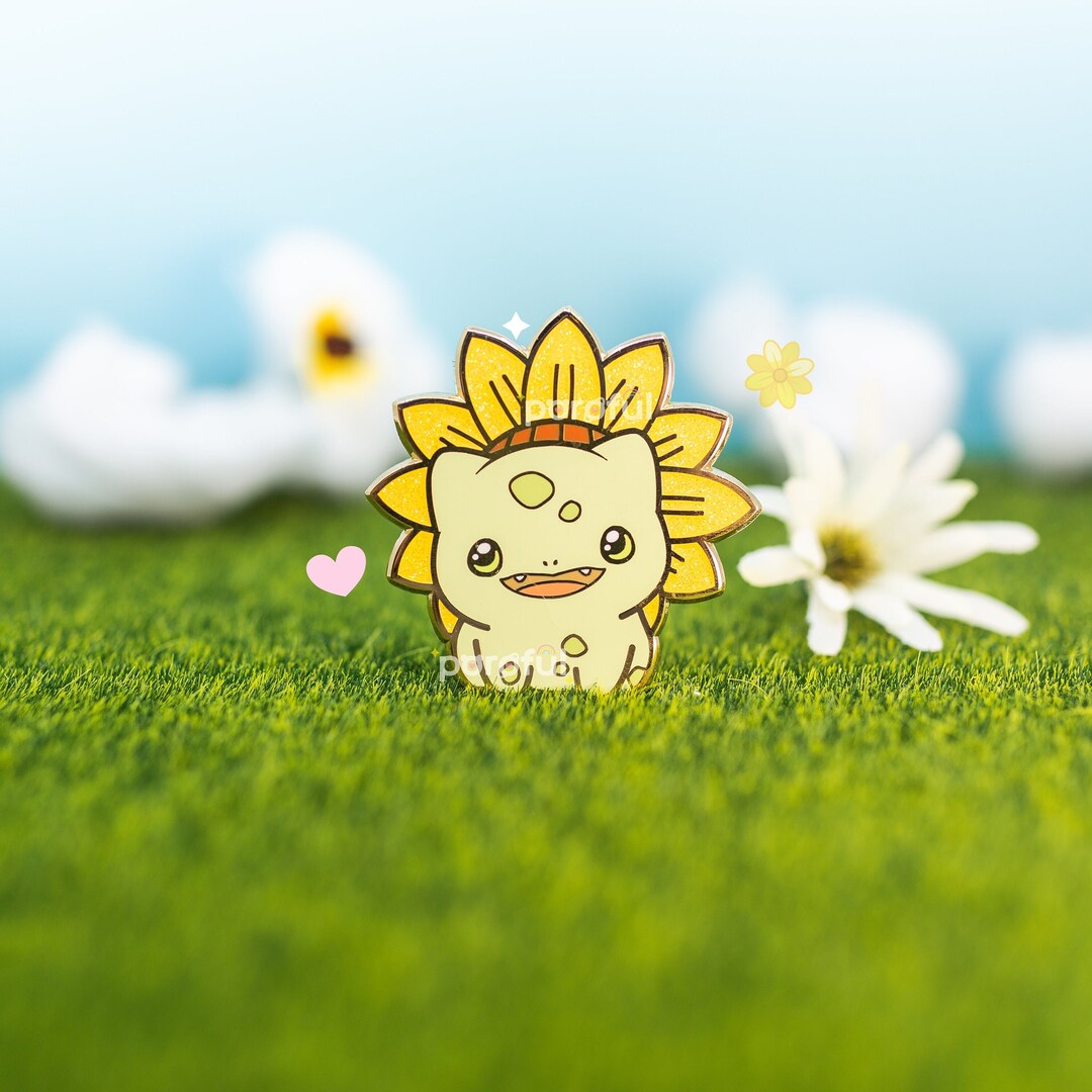 Sunflower Bulbasaur Enamel Pin / Floral Bulbasaur Pins / Cute Bulbasaur ...