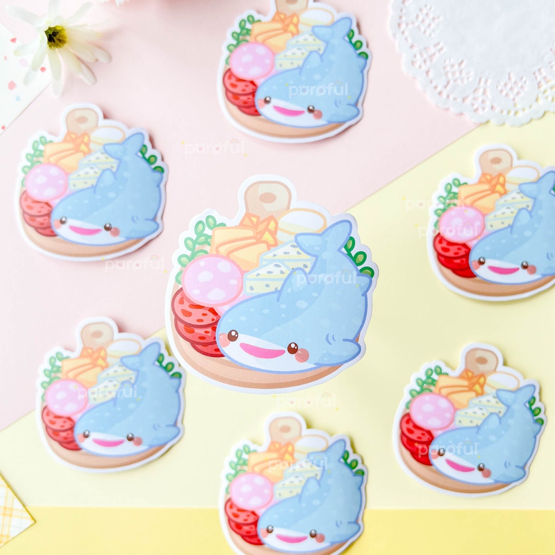 Cute Shark Vinyl Sticker / Charcuterie Board Sticker / Kawaii Shark ...