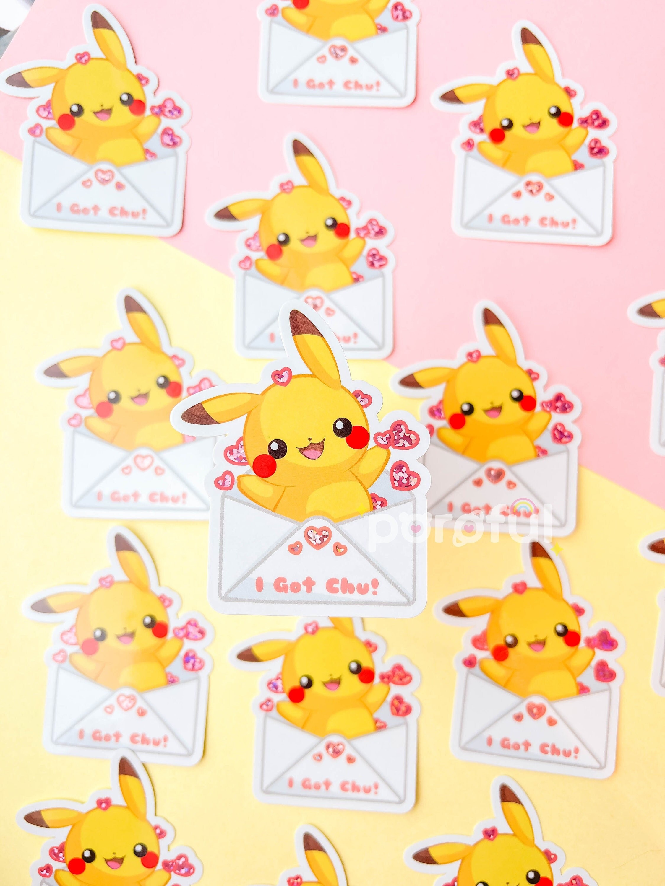 Kawaii Cute Pikachu Pokemon Vinyl Stickers / Surprised Pikachu - Etsy