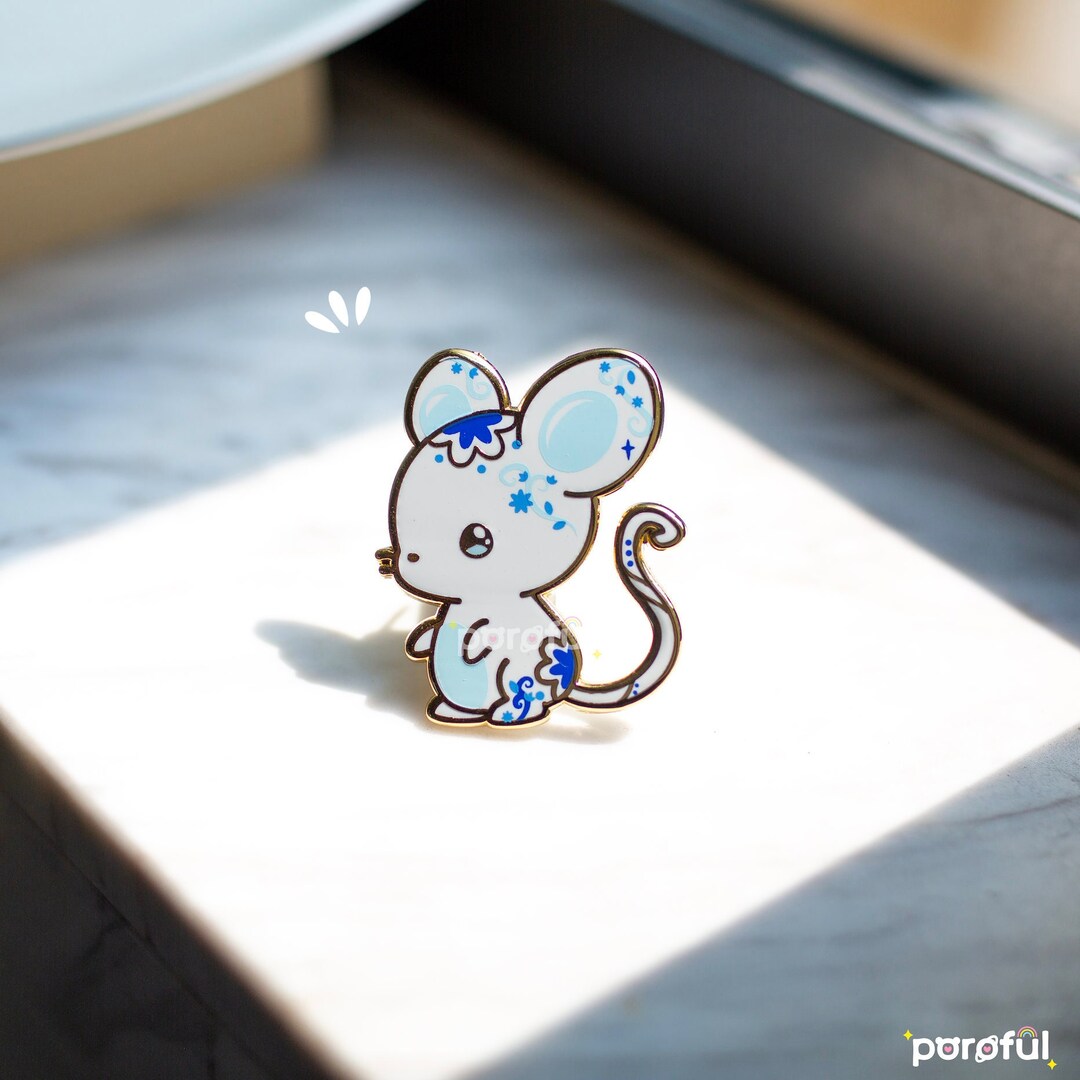 Cute Chinese Zodiac Rat Pin / Kawaii Chinese Year of the Rat Pin ...