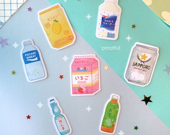 Japanese Drinks Stickers - Etsy