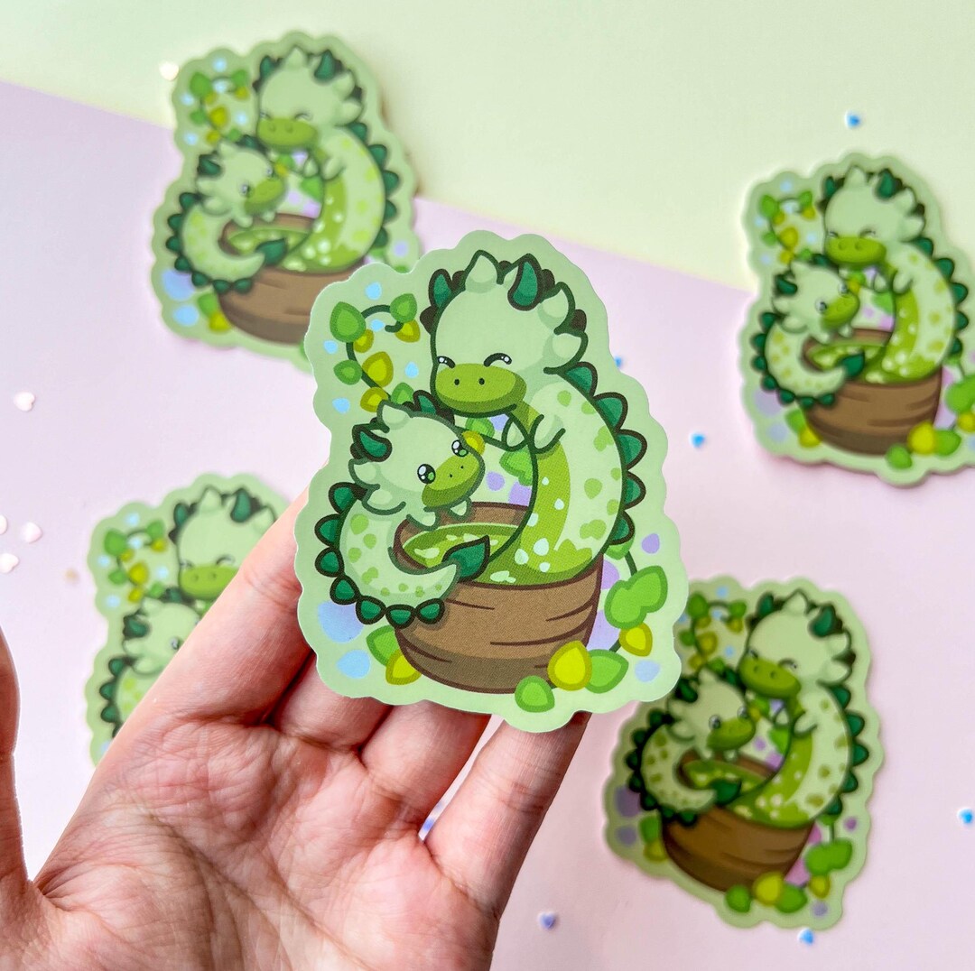 Cute Matcha Dragon Vinyl Stickers / Matcha Tea Boba Stickers / Matcha ...