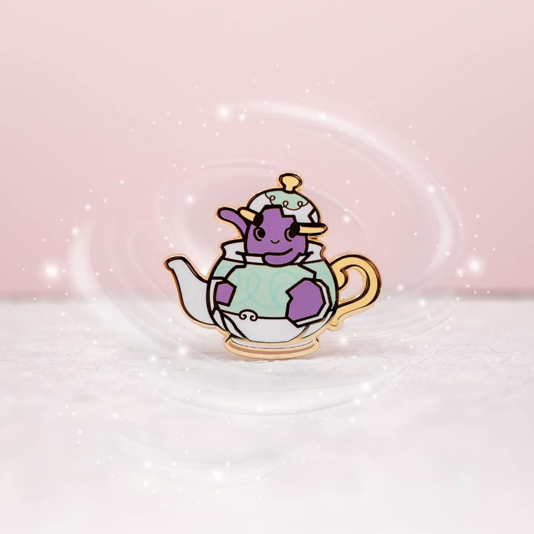 Polteageist Enamel Pin / Ghost Pokemon Pin / Cute Teacup Pin / Mega ...