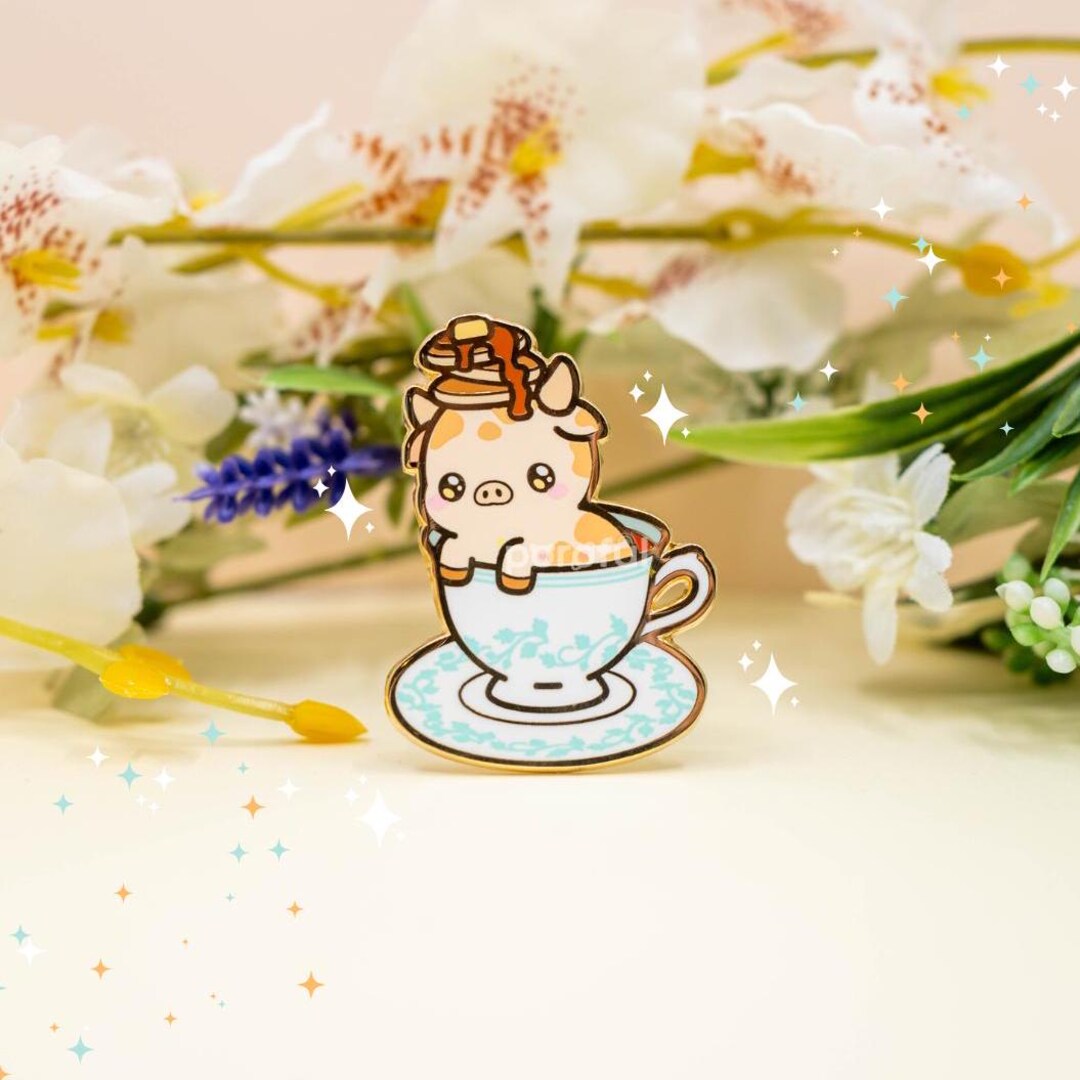 Cute Cow Enamel Pin / Fluffy Cow Enamel Pin / Highland Cow Tiny Pals ...