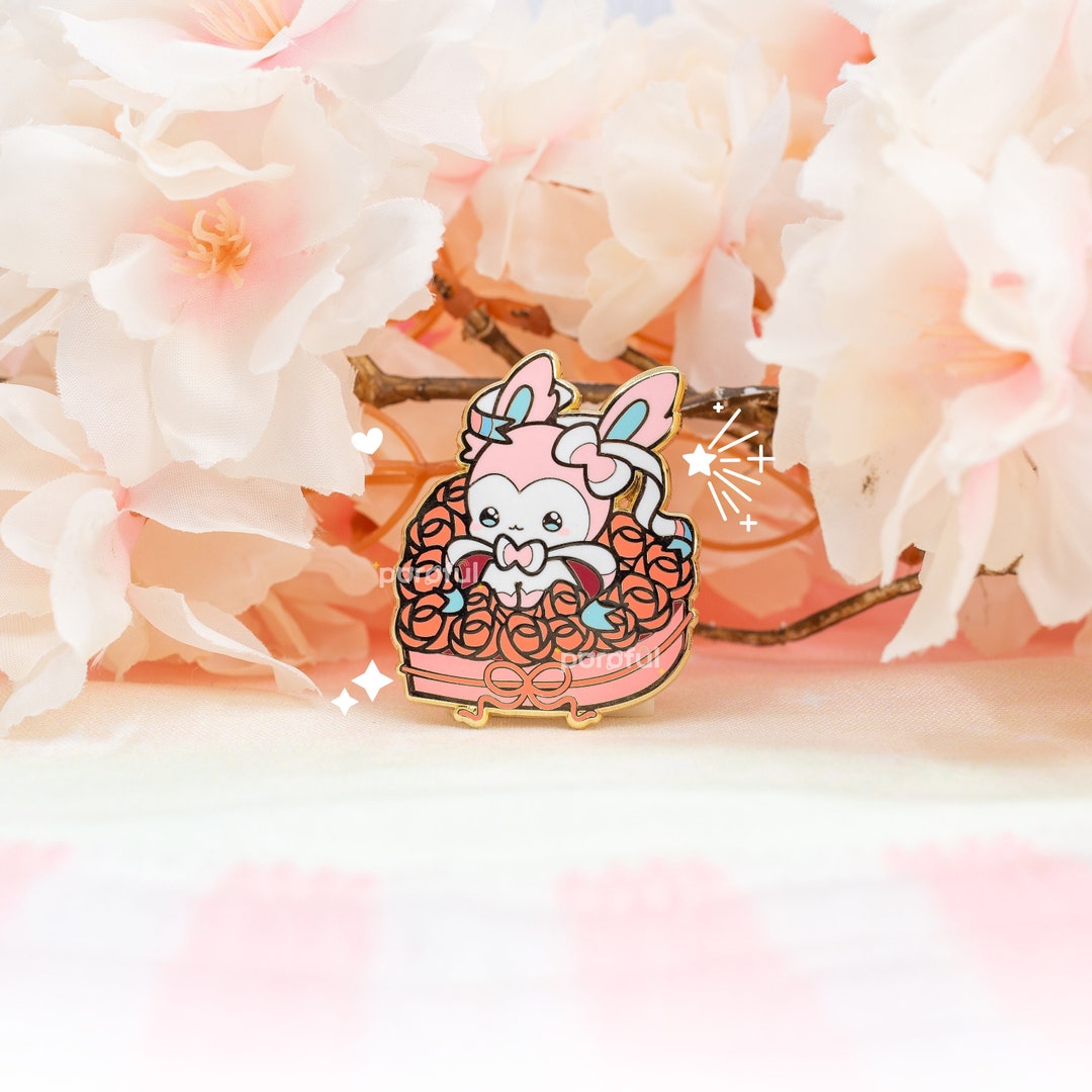 Kawaii Sylveon Pokemon Enamel Pin / Cute Sylveon Enamel Pin ...
