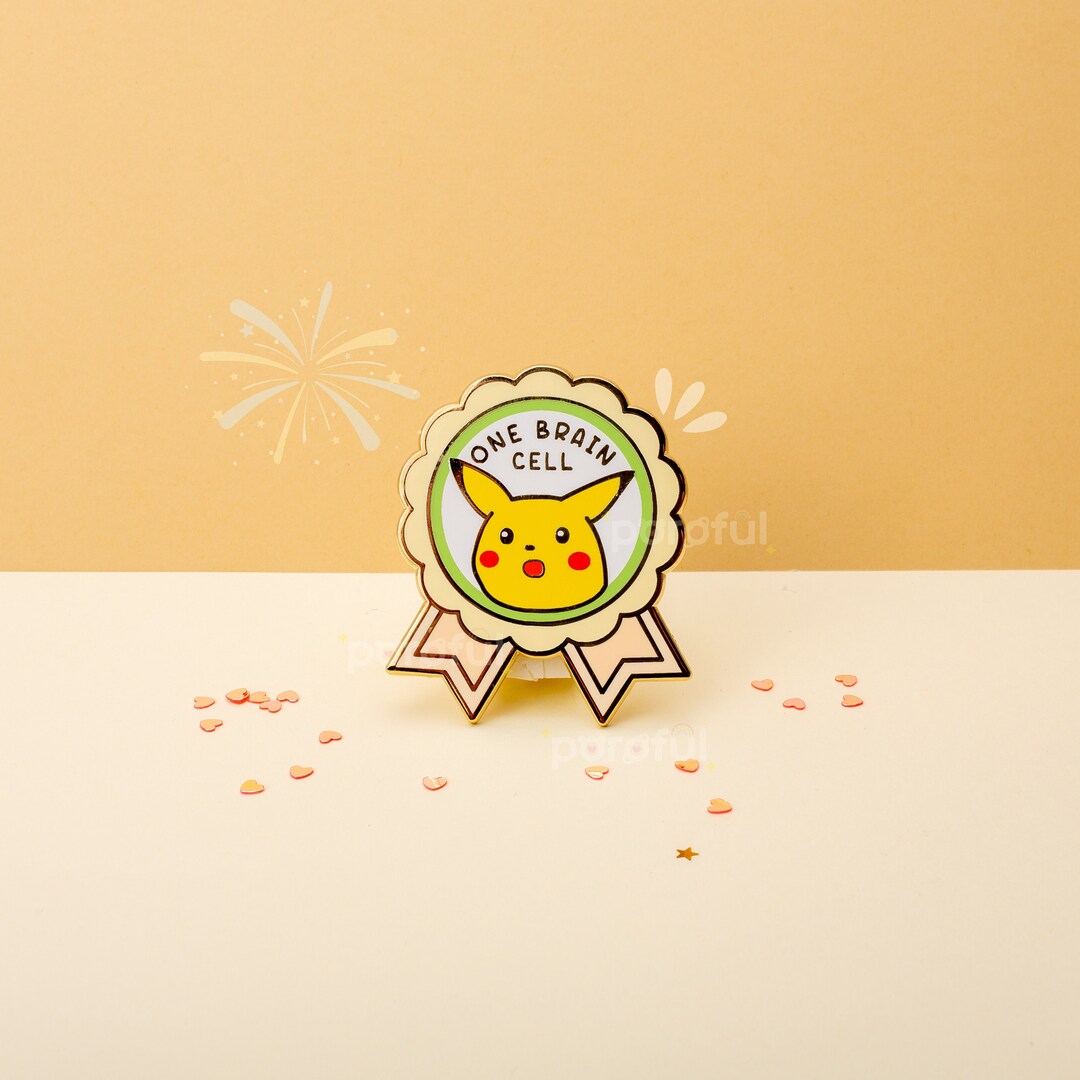 Meme Pikachu Enamel Pin / One Brain Cell Enamel Pin / Cute Pikachu ...