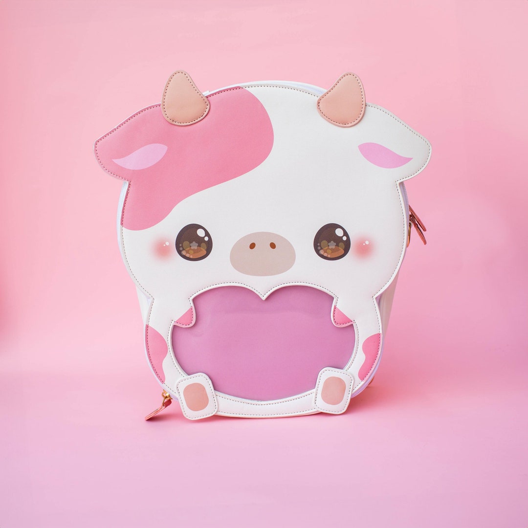 Strawberry Cow Itabag FREE SHIPPING/ Cute Fluffy Cow Itabag / Pink Cow ...