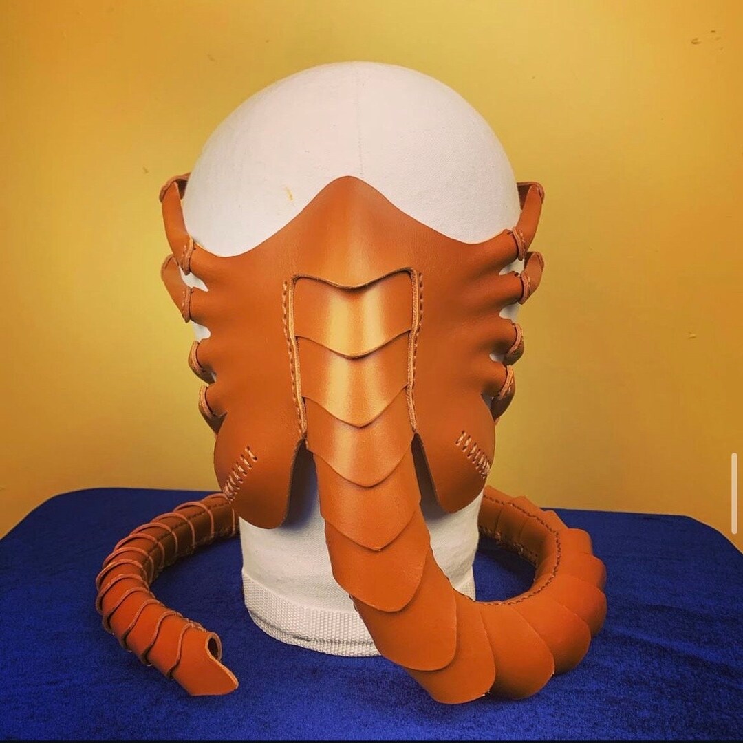 Genuine Leather Facehugger Mask - Etsy