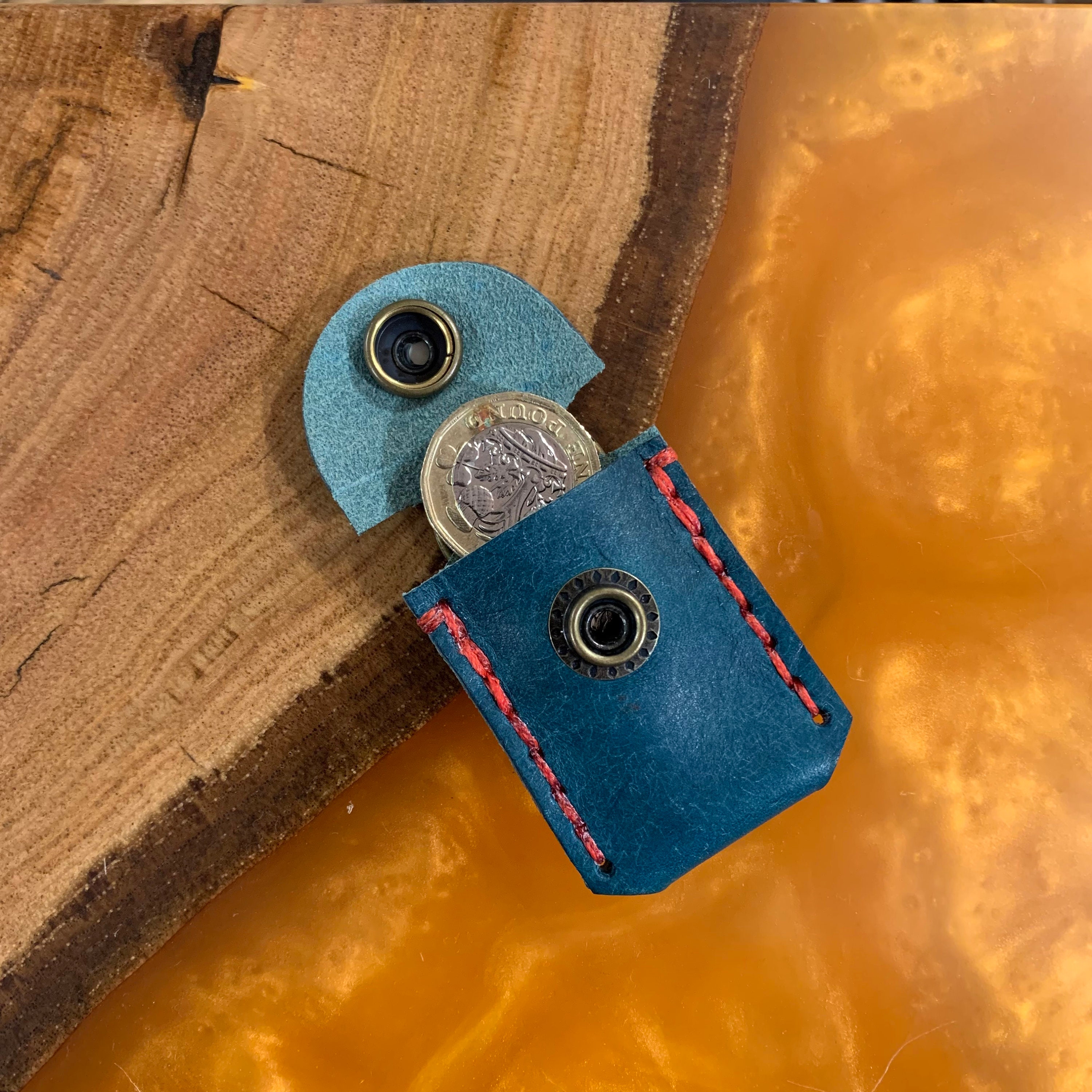 Artizan Leather Keyring Coin Purse / Token Holder / Plectrum / Guitar ...