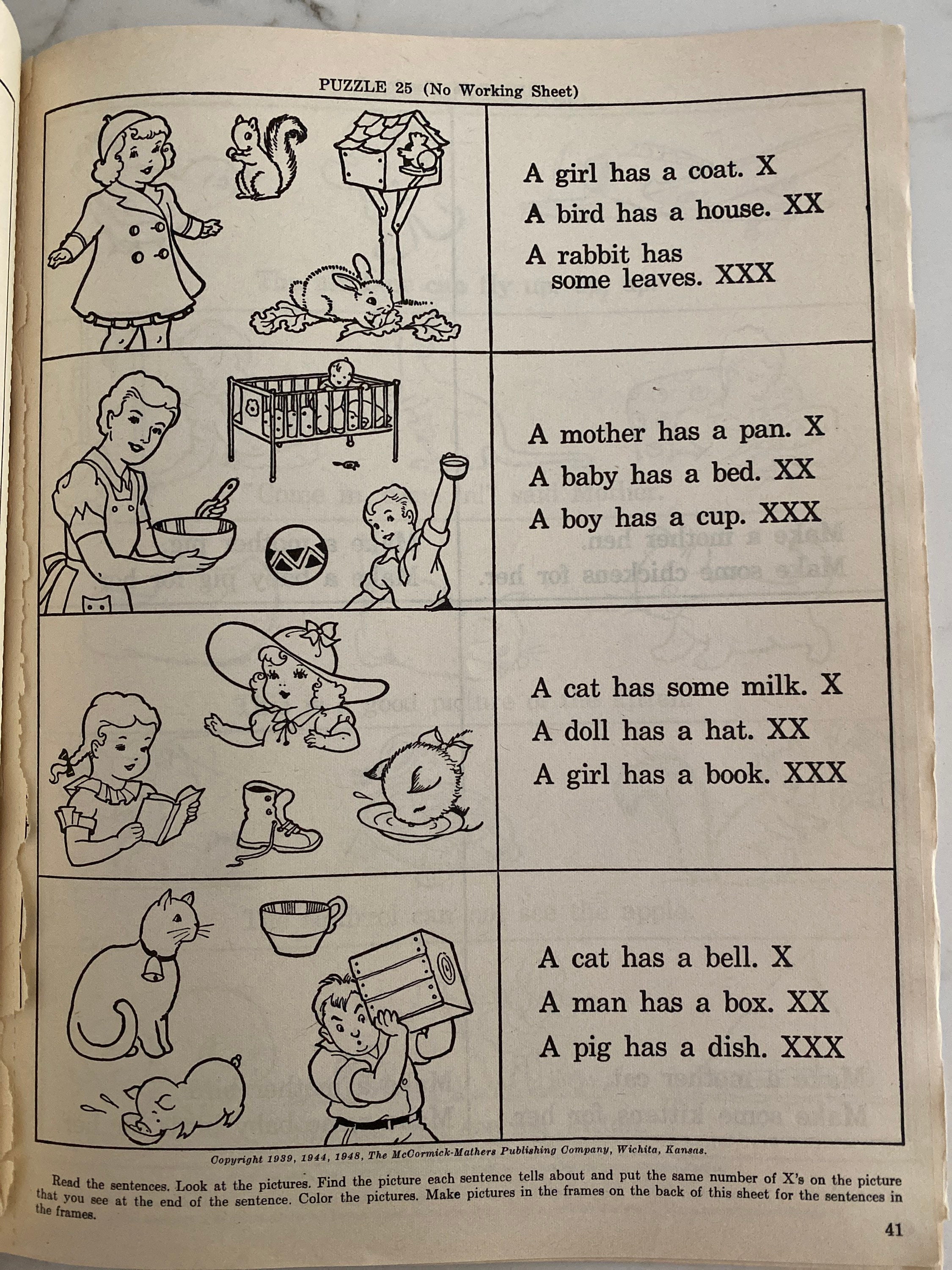 Vintage Grade School Work Book - Etsy