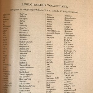 Antique English-eskimo Vocabularies Book: Alaska & Siberia, 1890 - Etsy