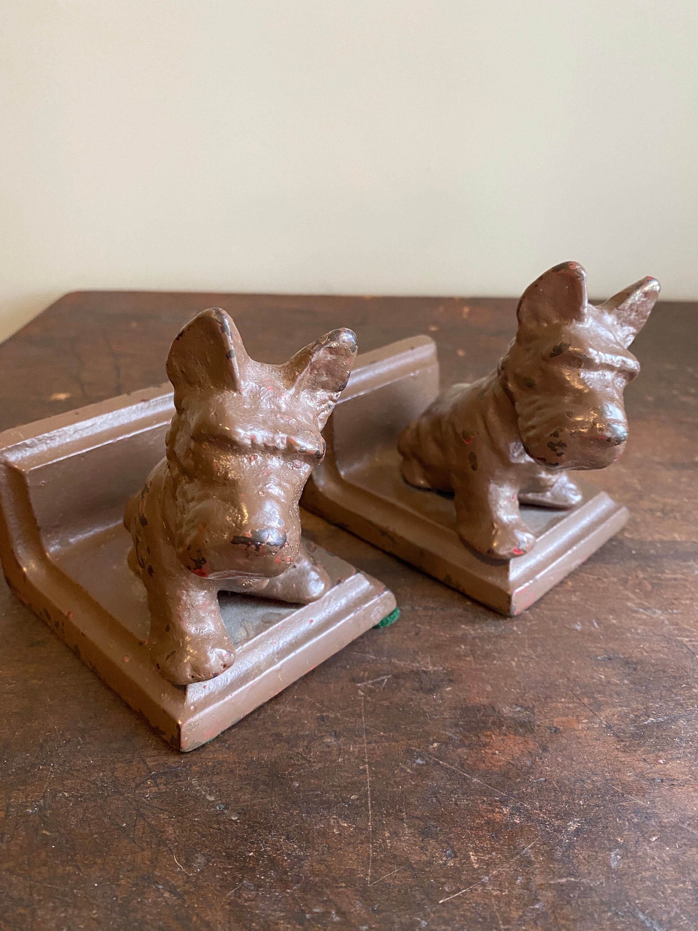 Antique Adorable Dog Puppy Bookends 1920s Scottie Westie | Etsy