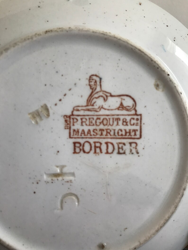 Petrus Regout Maastricht, Netherlands Border Pattern Tea Cup and Saucer ...
