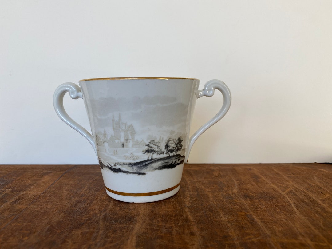 Victorian Transferware Loving Cup: Antique English Staffordshire Tea ...