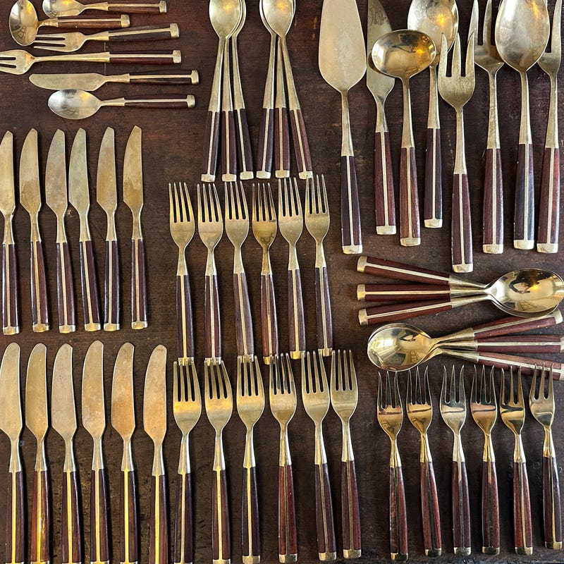Gold Silverware 1950s - Etsy