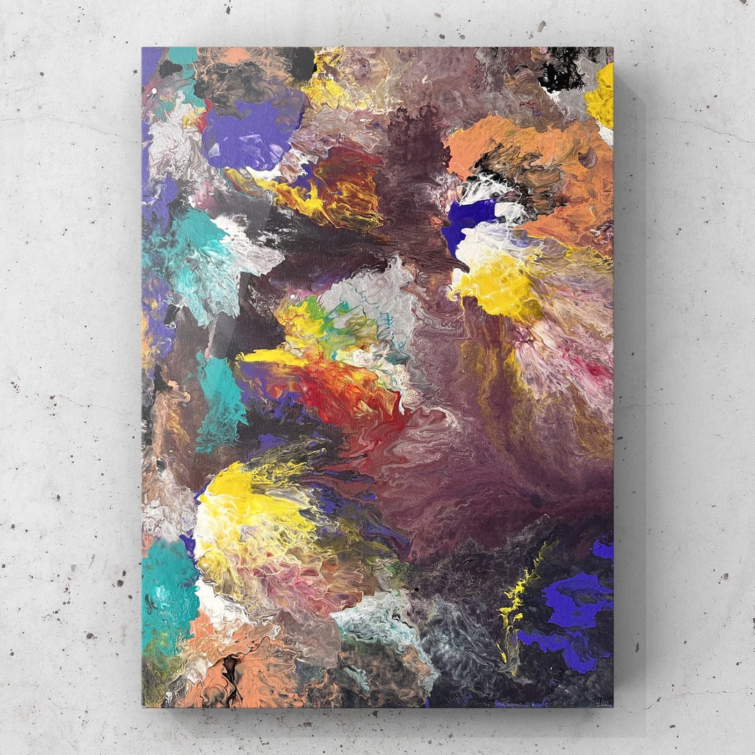 Colorful Acrylic Abstract Painting, Wall Art, Abstract Canvas Art - Etsy