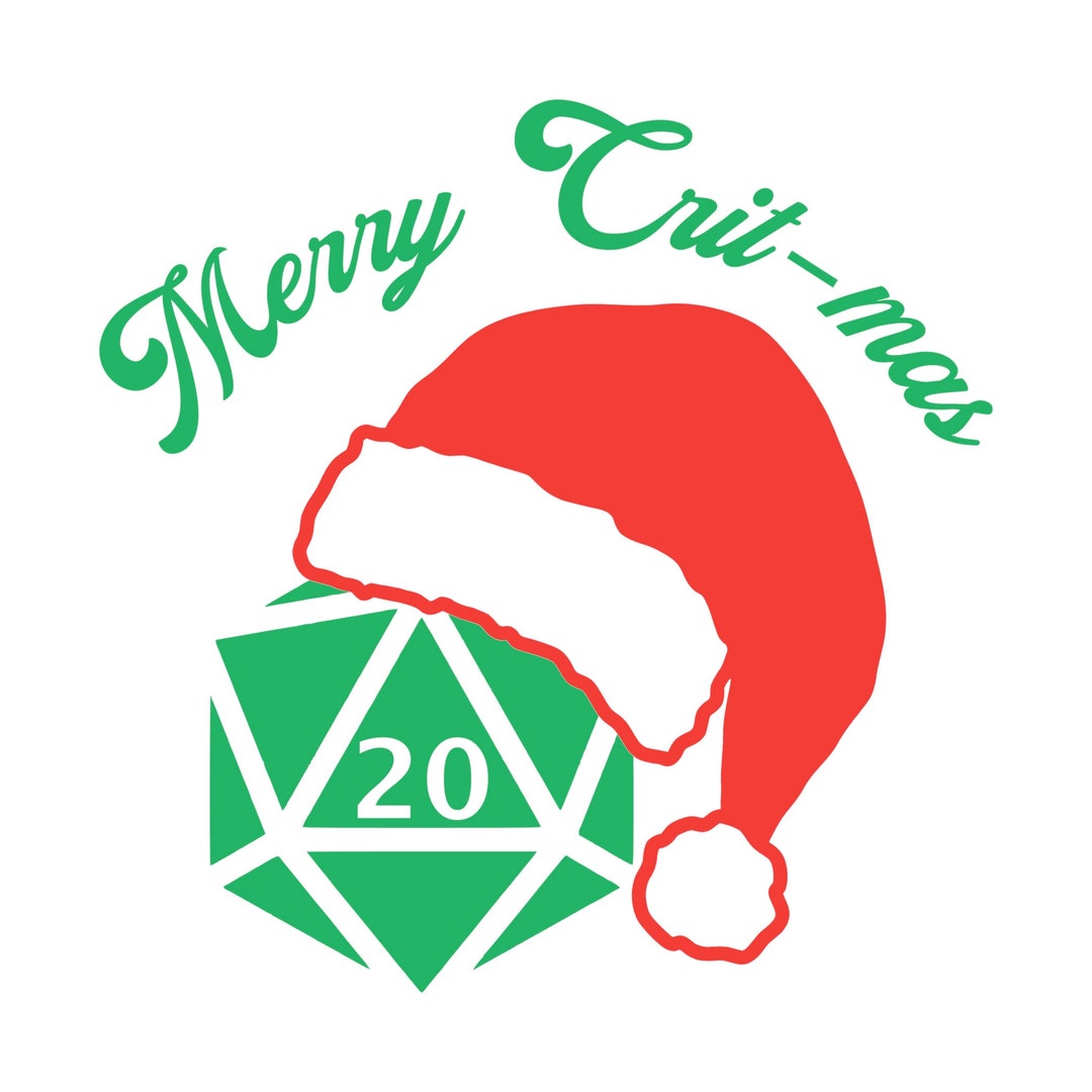 Merry Crit-mas, SVG File, Dungeons and Dragons, Christmas, Dice, D20 ...