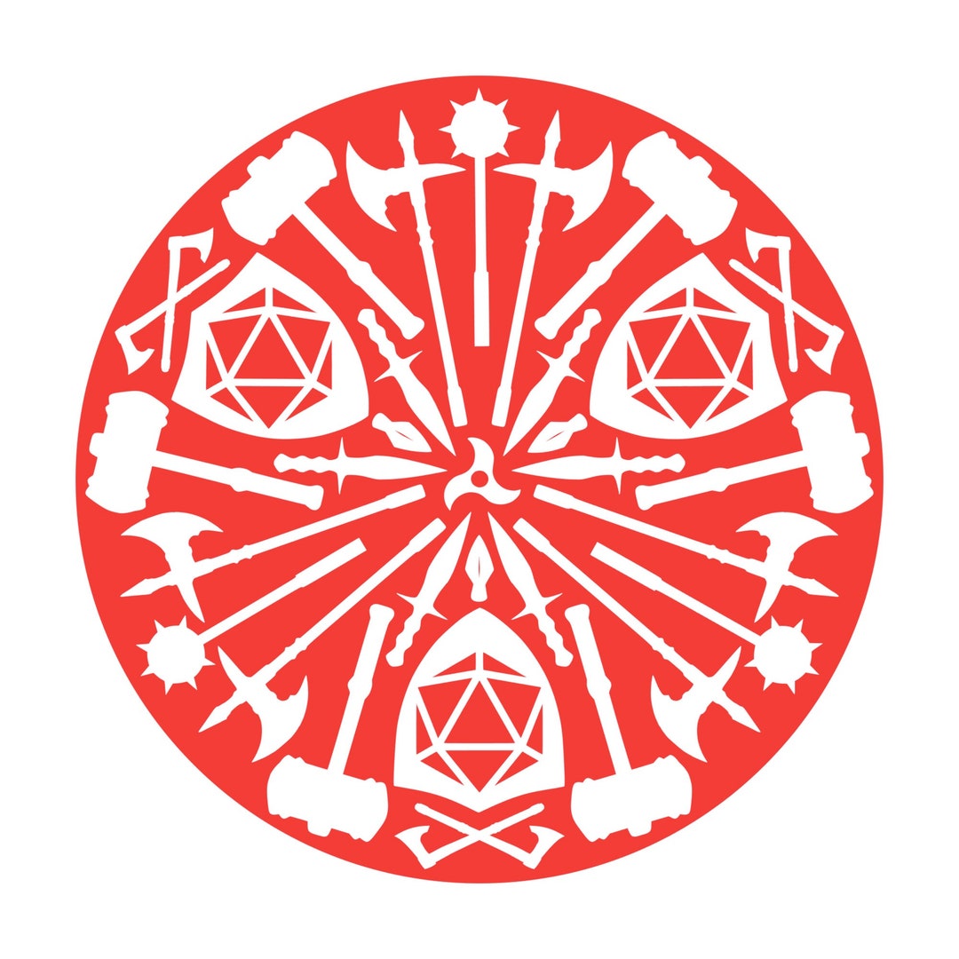 Weapons Mandala 2, SVG File, Dungeons and Dragons, Fantasy, RPG, Mace ...