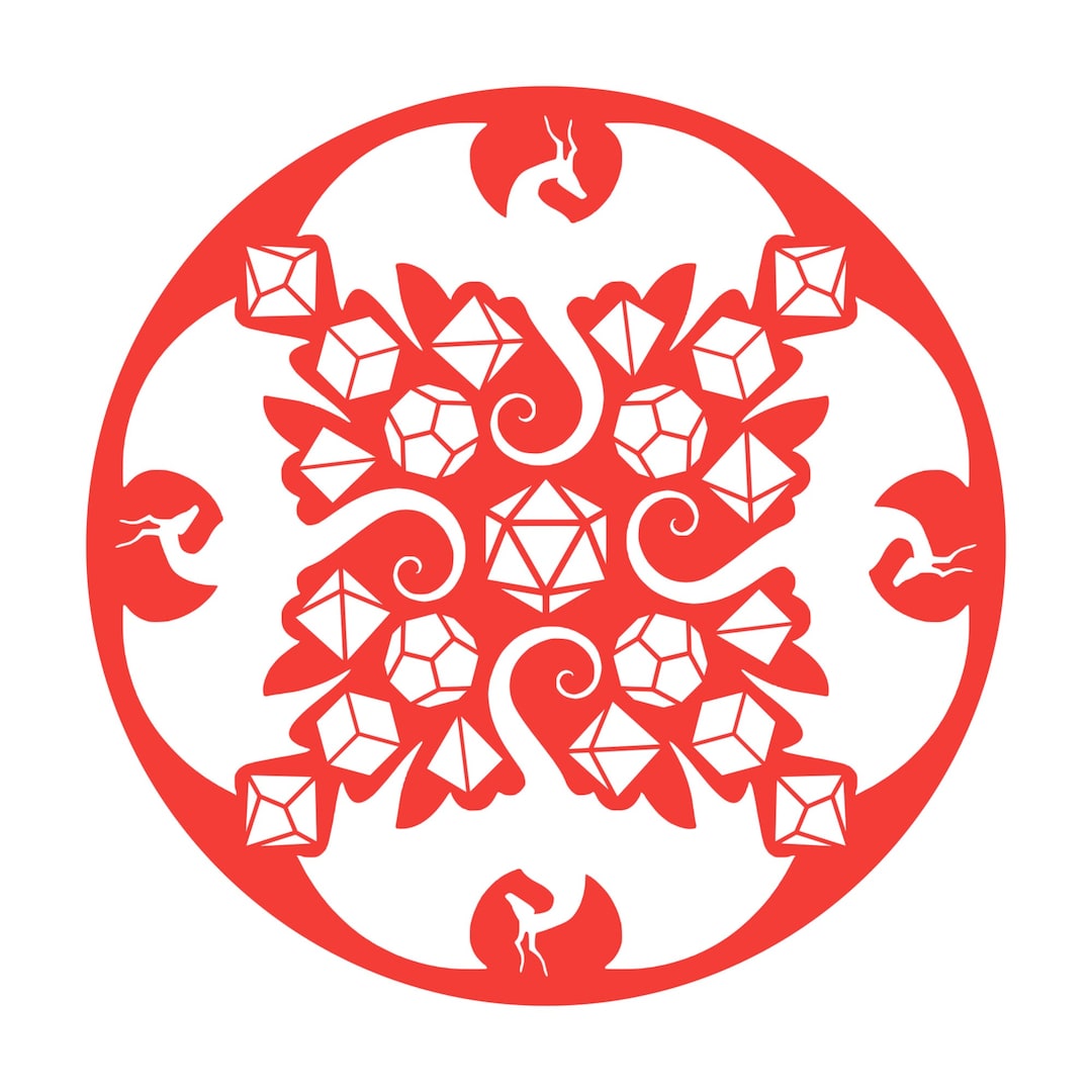 Dice & Dragons Mandala, SVG File, Dungeons and Dragons, Fantasy, RPG ...