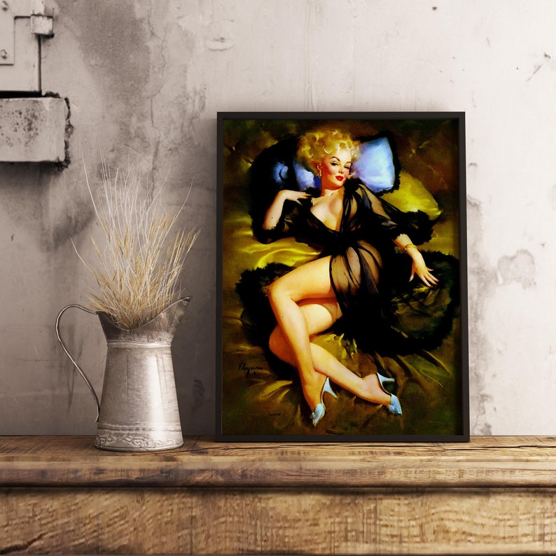 Suzette 1956 Gil Elvgren Vintage Pin Up Sexy Girl Print Photo Etsy