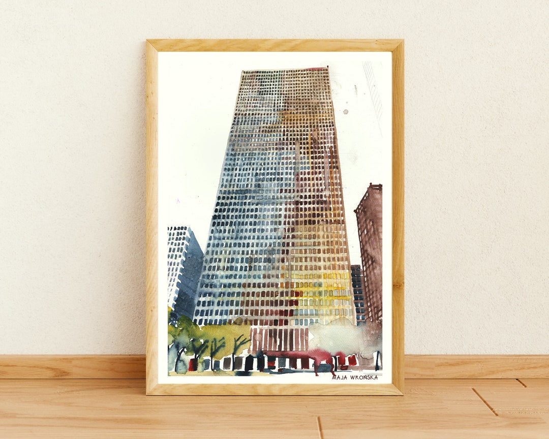 Houston Art, Houston Art Print, Houston One Shell Plaza Print, Houston ...
