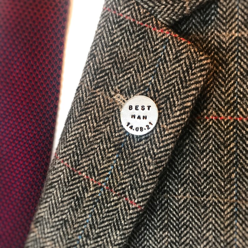 Hand Stamped Lapel Pin Tie Pin // Wedding Party // - Etsy