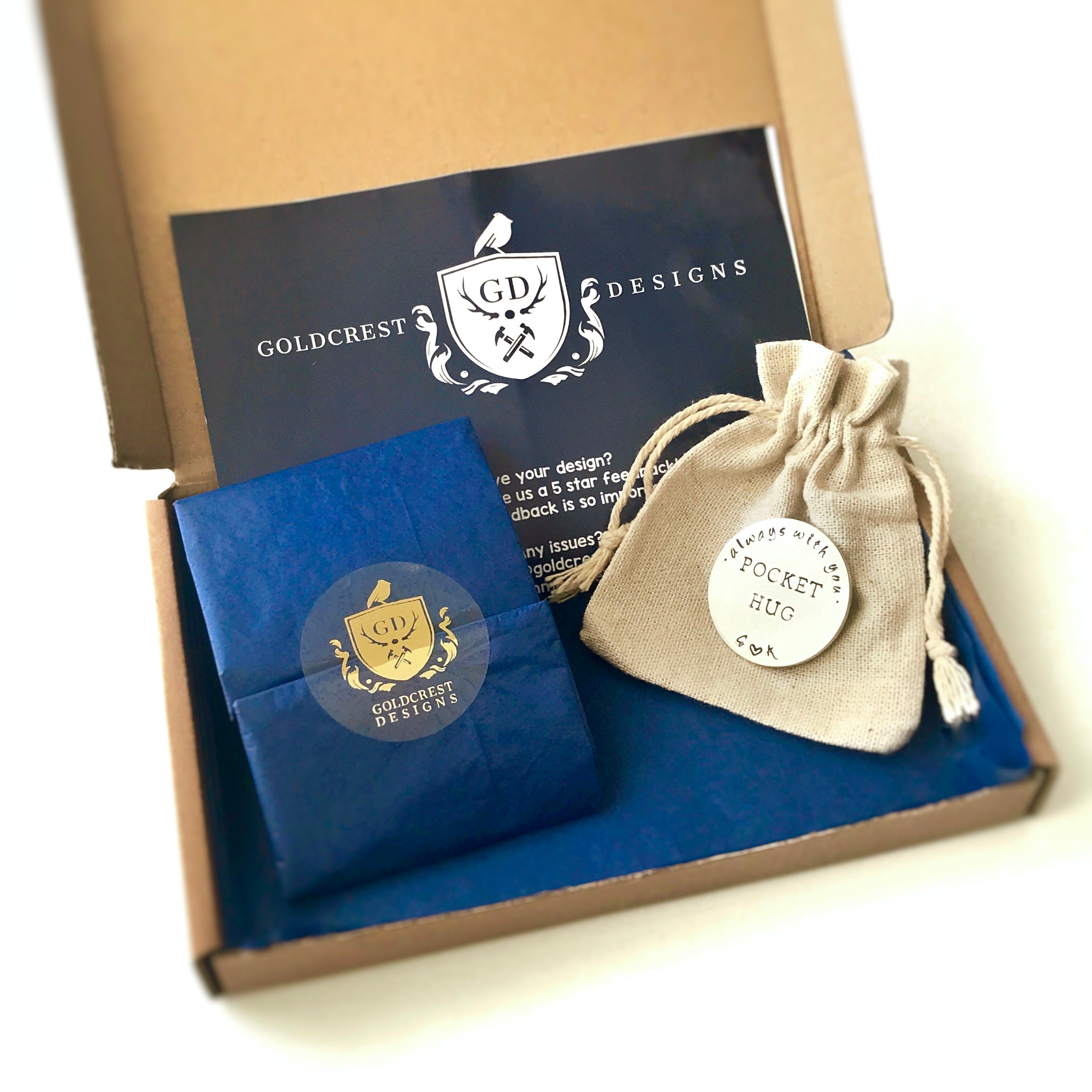 Personalised Pocket Hug Coin Keyring Hanging Ornament / Long | Etsy