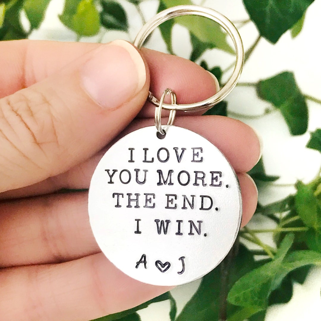 I Love You More, the End, I Win // Cute Couple’s Gift Keyring ...