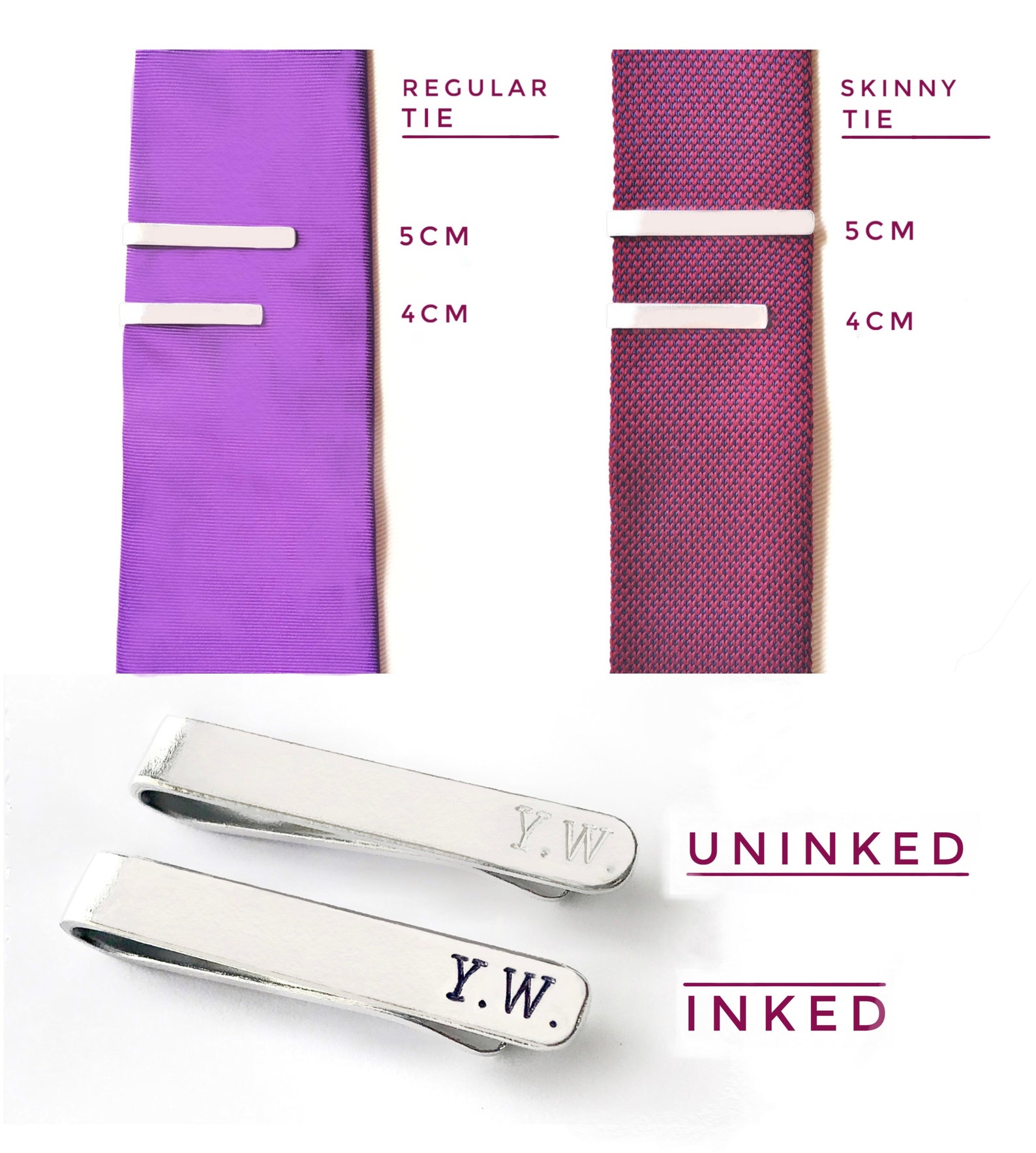 Hand Stamped Tie Clip Bar // Wedding Party // Customisable // - Etsy UK