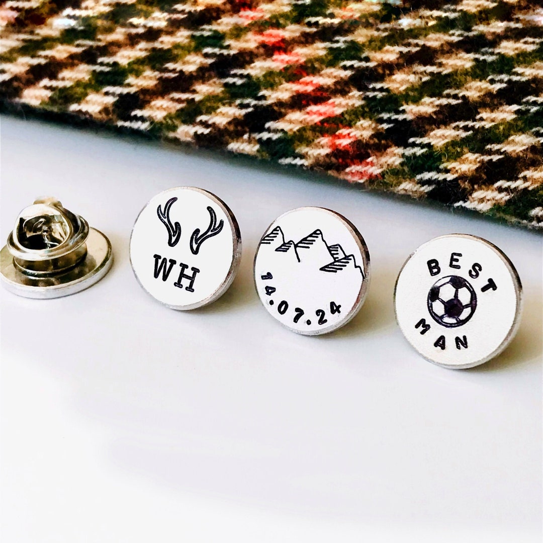 Custom Men’s Lapel Pin Tie Pin // Best Man Badge // FOTB Usher Page Boy ...