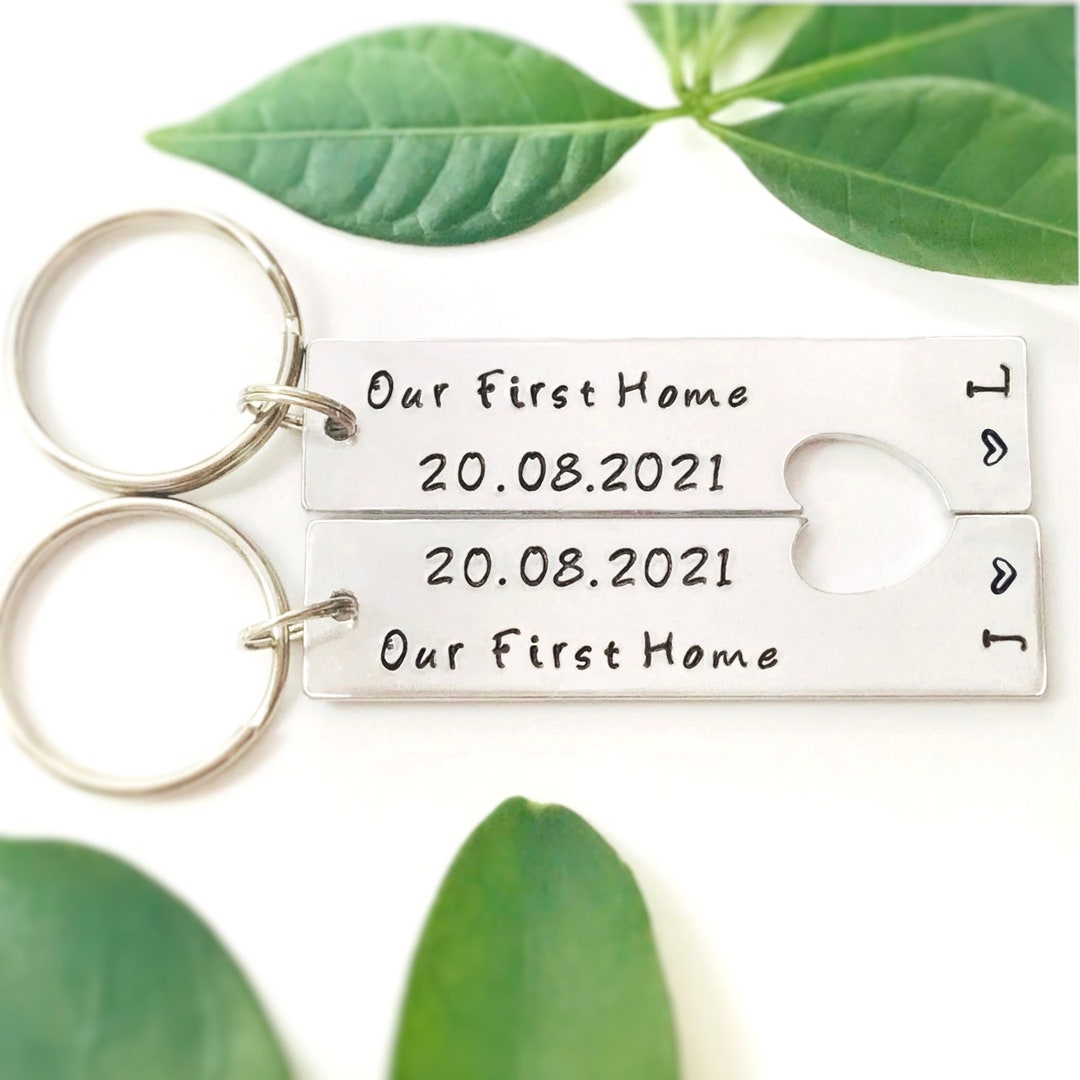 His and Hers New Home Keyrings // Couples Our First Home Key Chain ...