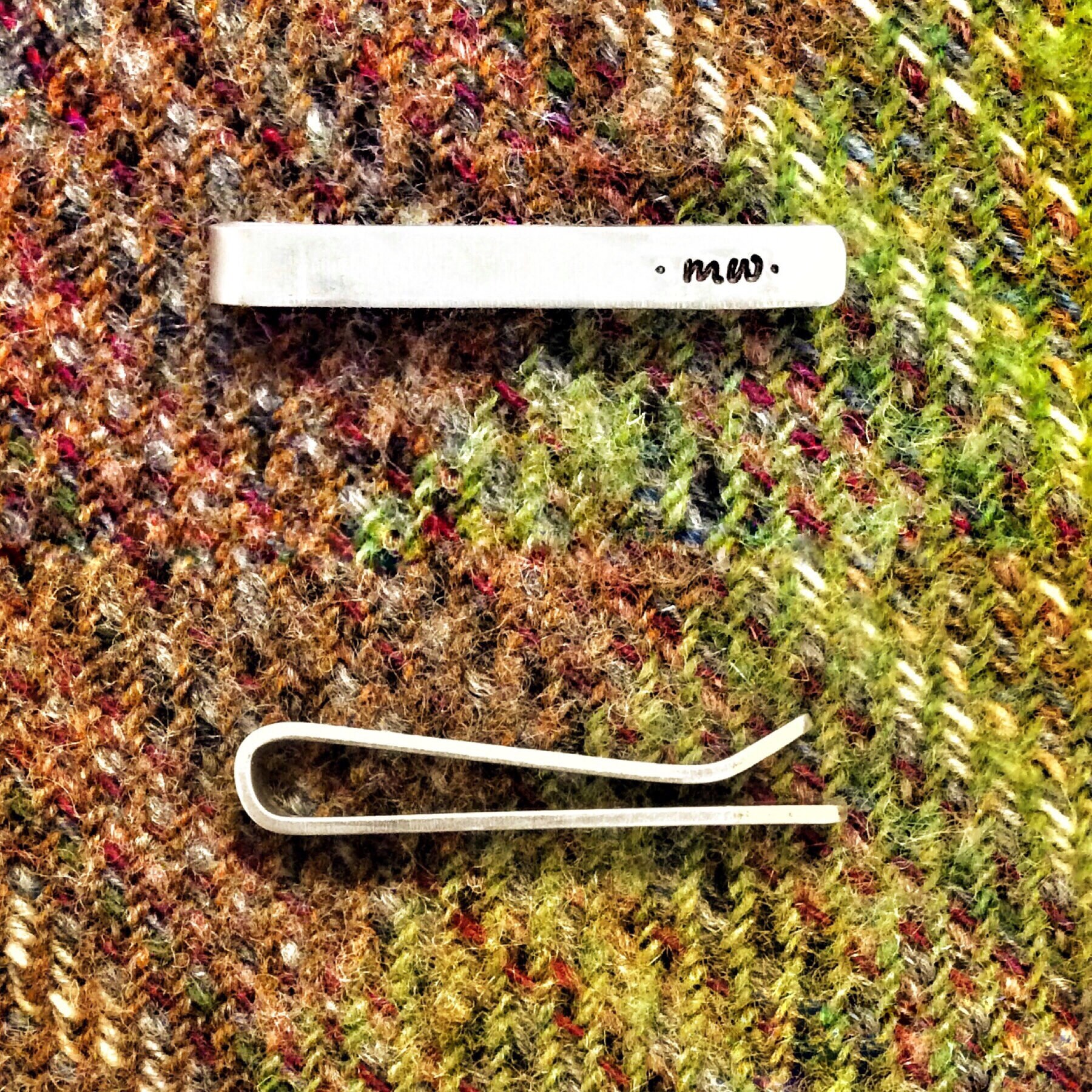 Hand Stamped Tie Clip Bar // Customisable // Groomsmen Gift // Initials ...