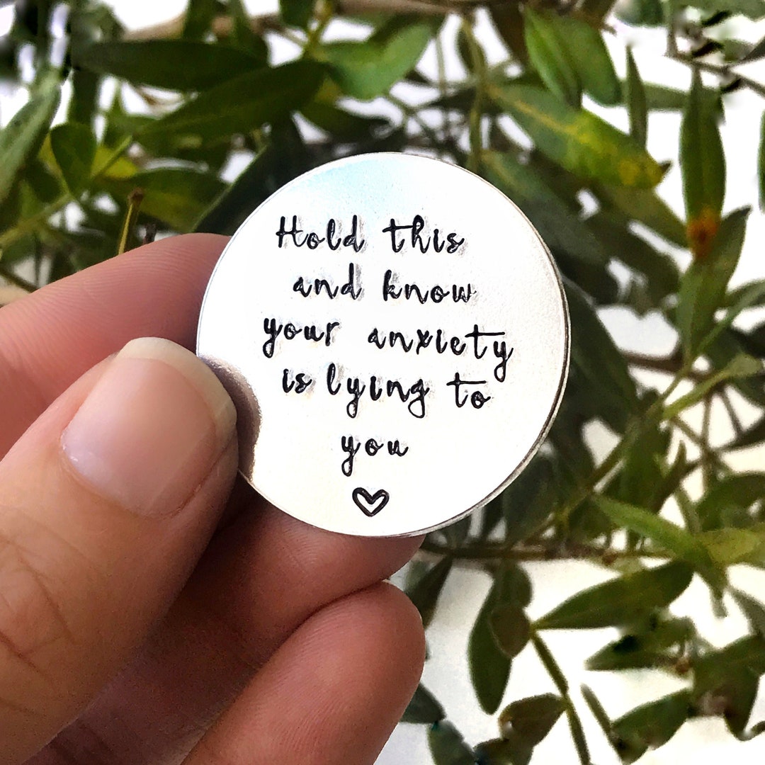 Anxiety Relief Pocket Token / Anti Anxiety Gift / Your Anxiety is Lying ...