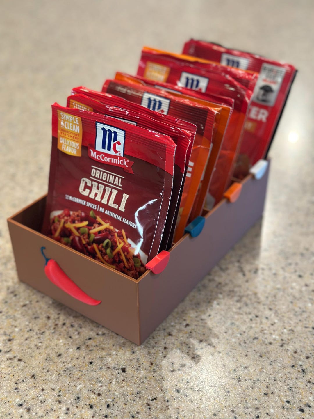 Spice Packet Organizer; 4-slot Container Keeps Spice Packets Organized ...