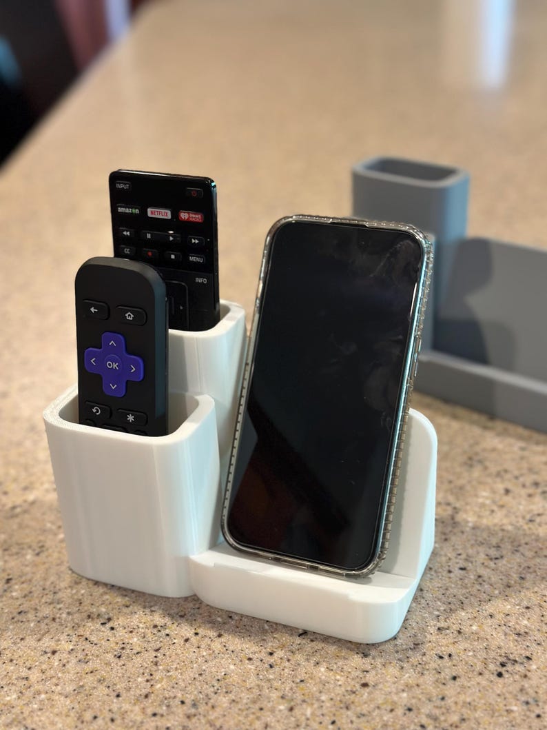 Remote Control Holder: Phone & Remote Organizer - Etsy