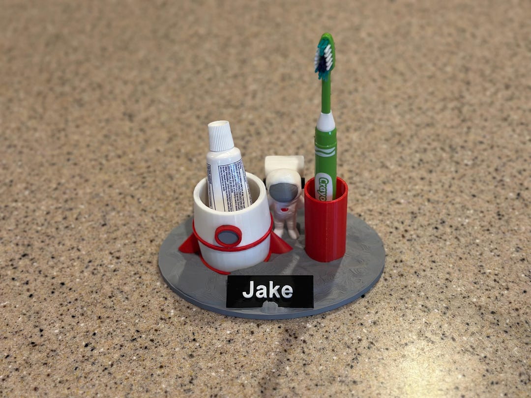 Personalized Kids’ Astronaut Toothbrush and Toothpaste Holder. - Etsy