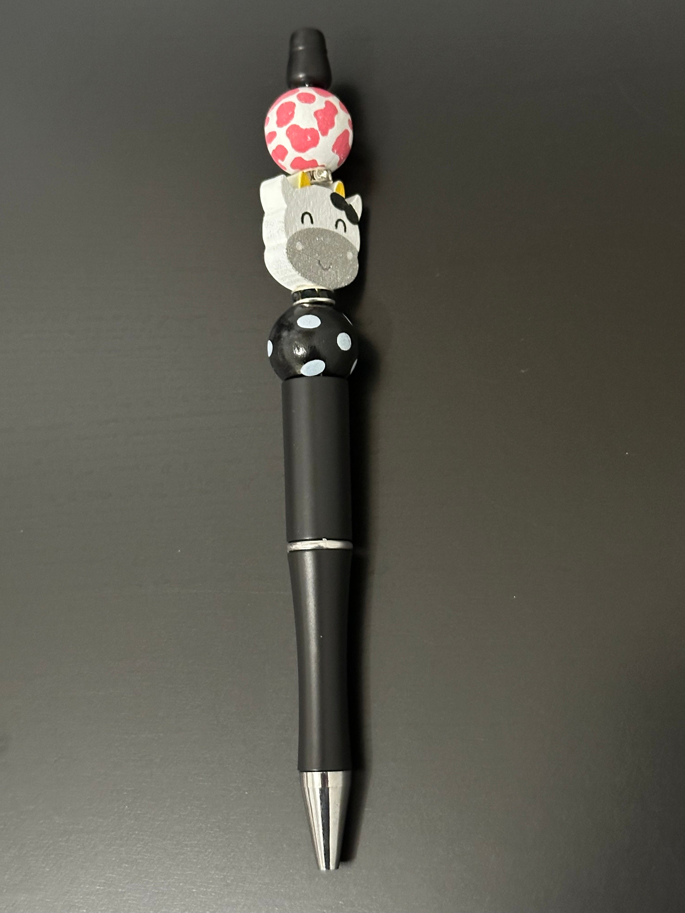 Cow Beaded Pens | Beaded Pens | Silicone Beaded Pens | Custom Pens ...