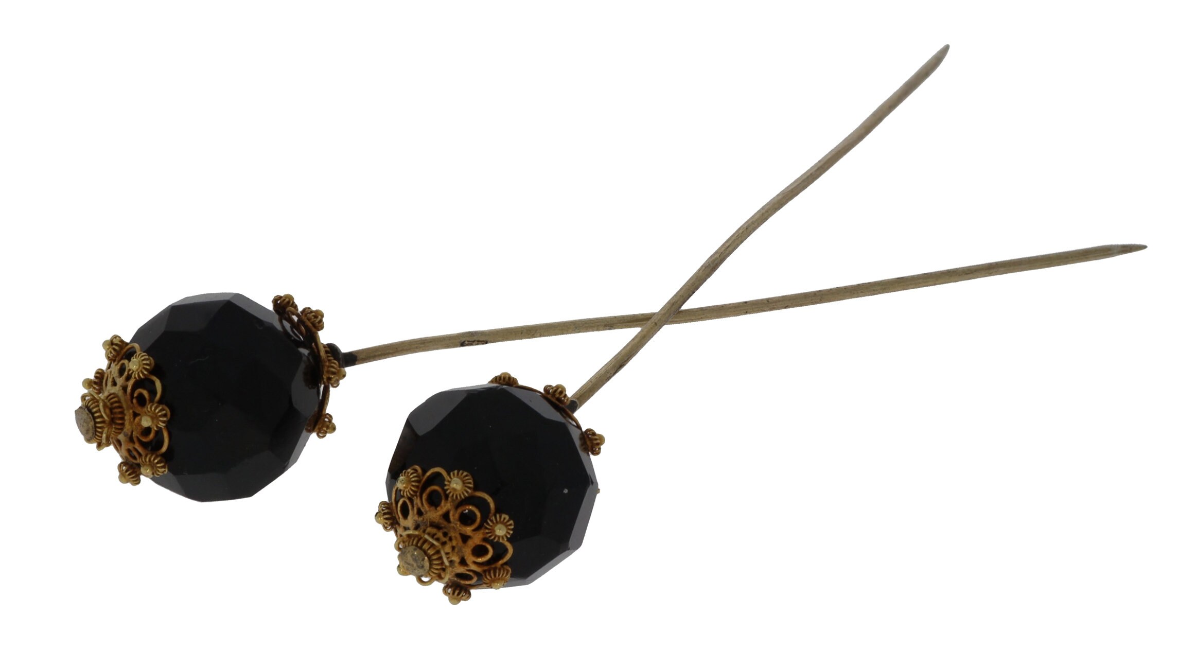 Set of Antique 14 Carat Gold Zeeland Costume Mourning Pins With Git ...