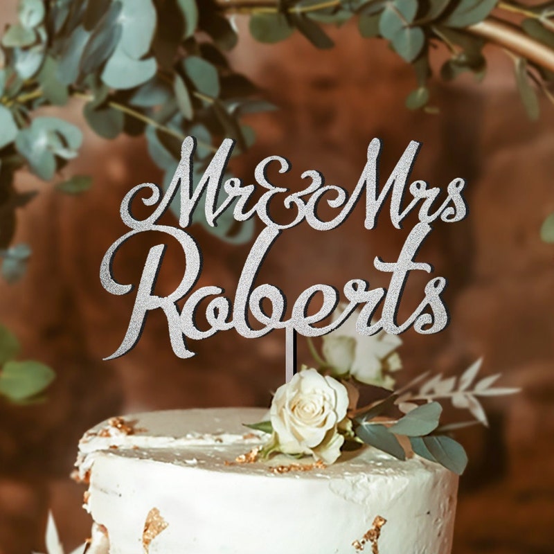 Silver Cake Topper - Etsy