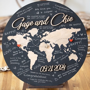 World Map Wedding Guest Book Alternative, Adventure Awaits Guest Book ...