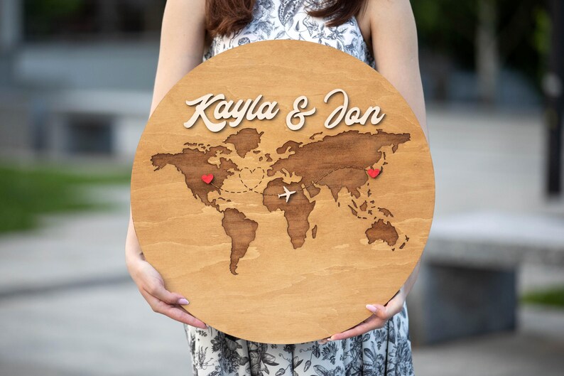 Wedding Guest Book Alternative, Personalized World Map Guest Book ...