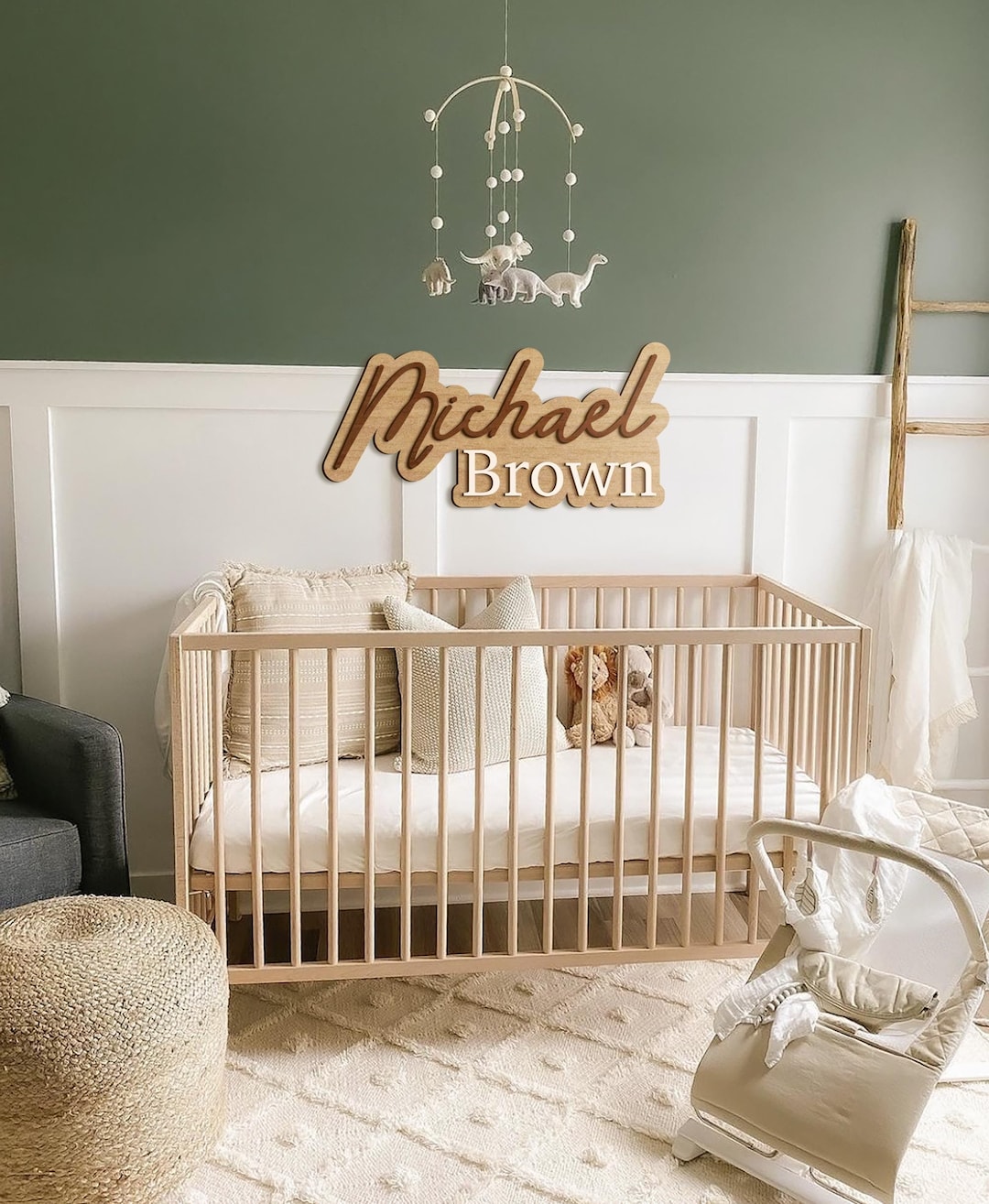 Custom Wooden Name Sign for Nursery, Personalized Baby Name Wall Decor ...