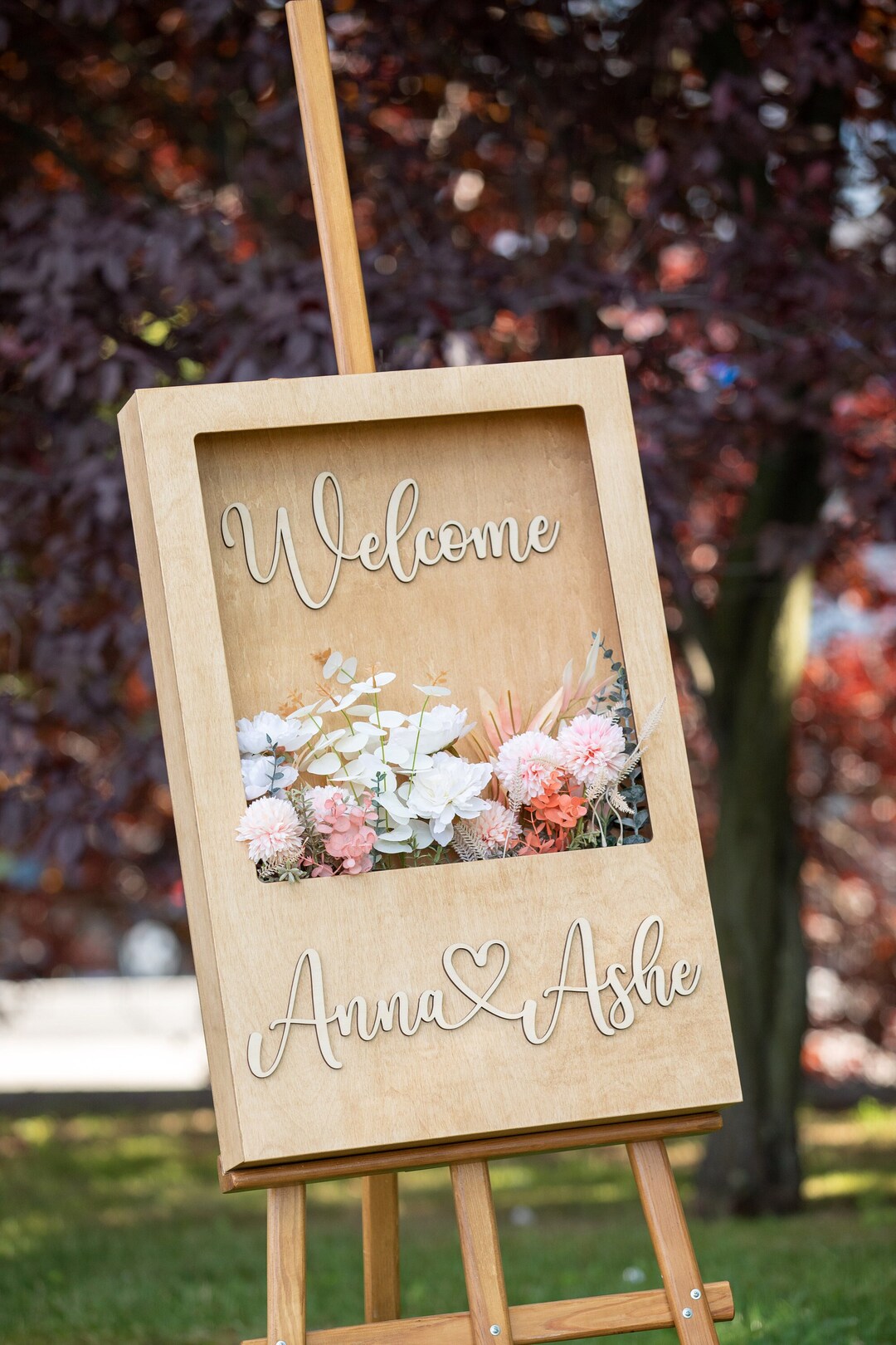 Custom Flower Box Welcome Sign, Bridal Shower Flower Box Sign, Wedding ...